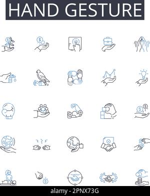 Nonverbal cues line icons collection. Gestures, Posture, Facial ...