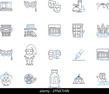 Piering line icons collection. Foundation, Reinforcement, Construction ...