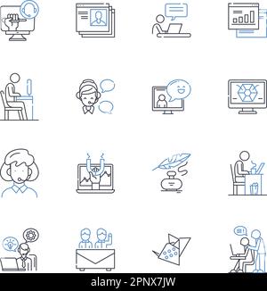 Innovation symposium line icons collection. Creativity, Progress ...