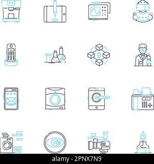 Cross-border operations line icons collection. International, Customs ...