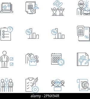 Ensemble line icons collection. Group, Collective, Team, Band, Choir ...