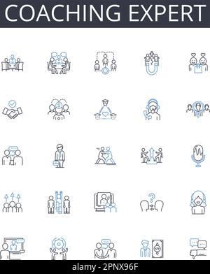 Strategic thinker line icons collection. Planning, Analytical ...