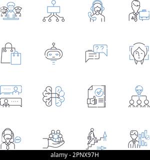 Talent strategy line icons collection. Recruitment, Development ...
