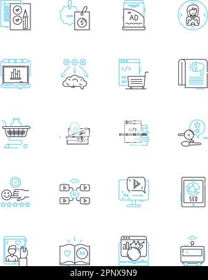 Control linear icons set. Dominance, Manipulation, Supremacy, Authority ...