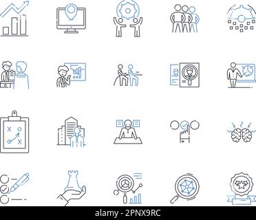 Upsizing line icons collection. Expansion, Growth, Enlargement ...