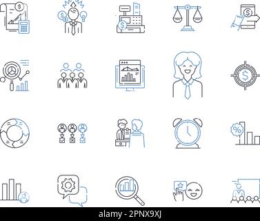 Inventory review line icons collection. Analysis, Organization ...