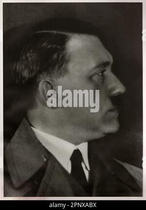 Studio portrait of Adolf Hitler, leader of nazi Germany. Reproduction ...