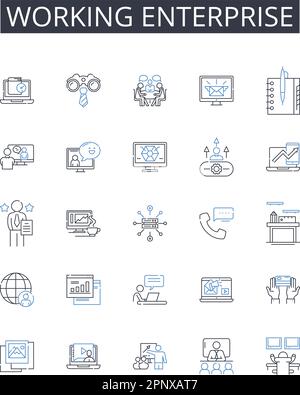Operating line icons collection. Functioning, Executive, Working, Performance, System, Mechanism ...