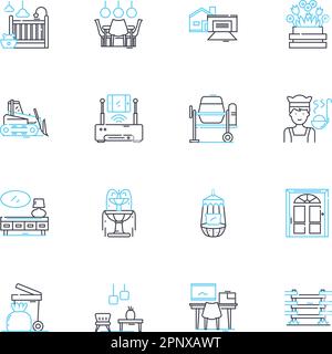 Habitat linear icons set. Biodiversity, Ecosystem, Wilderness, Wetlands ...