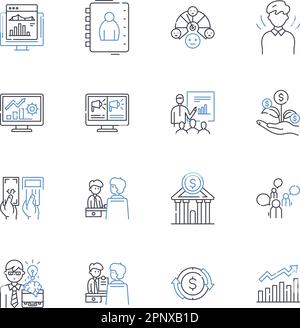 Circuitry line icons collection. Conductivity, Compnts, Resistor ...