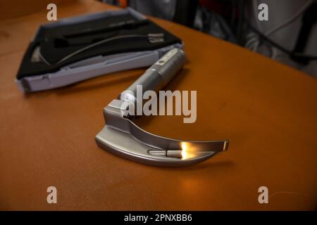 A laryngoscope is an instrument used to examine the larynx (voice box ...