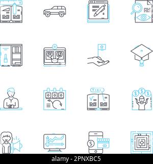 Basic principle linear icons set. Fundamentals, Basics, Essence, Core ...