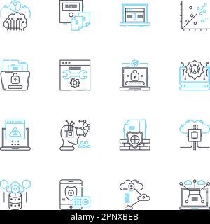 Nerk encryption linear icons set. Encryption, Security, Privacy ...