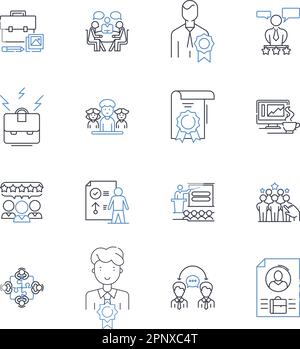 Company line icons collection. Bureaucracy, Formality, Regulations ...