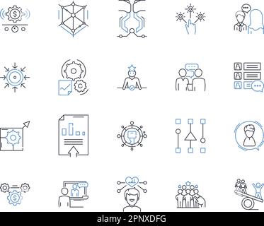 Conjunction line icons collection. And, But, Or, Yet, So, Although ...