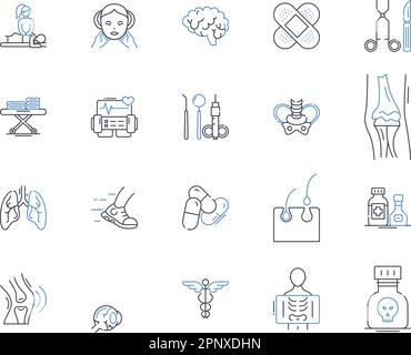 Speech therapy line icons collection. Aphasia, Dysphagia, Articulation ...