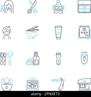 Pure bliss linear icons set. Serenity, Tranquility, Euphoria, Utopia ...
