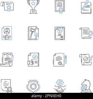 Constitutional rights line icons collection. Equality, Justice, Freedom ...