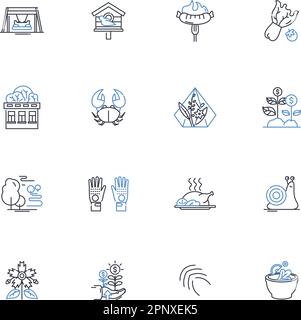 Soil conservation line icons collection. Erosion, Composting, Terrace ...