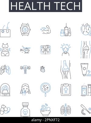 Health tech line icons collection. Diversity, Tolerance, Understanding ...