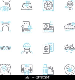 tiltrotor airplane aircraft line icon vector illustration outerwear ...