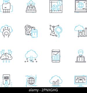 Nodes linear icons set. Nerking, Connectivity, Interconnect, Devices ...