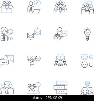 Comments line icons collection. Opinion, Feedback, Response, Review ...