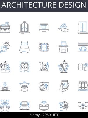 Architecture line icons collection. Mapping, Topography, Geospatial ...