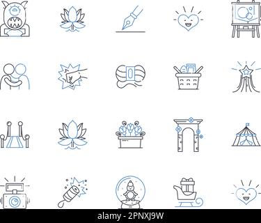 Inspiring and motivating line icons collection. Empowerment ...