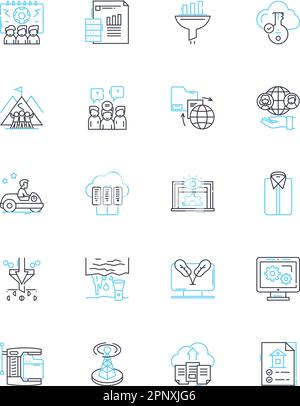 Cybersecurity measures linear icons set. Encryption, Firewall, Antivirus, Authentication ...