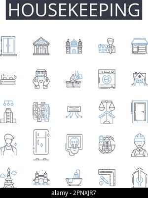 Housekeeping line icons collection. Janitorial Services, Custodial Care ...