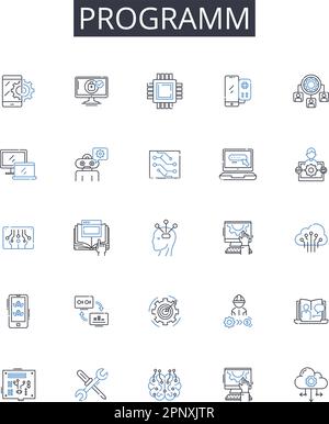Programm line icons collection. Project, System, Application ...