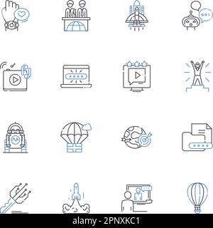 Cybersecurity line icons collection. Encryption, Firewall, Malware ...