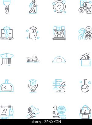 Flexible schedule linear icons set. Versatile, Adaptable, Manageable ...