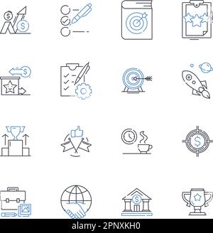 Client prospecting line icons collection. Leads, Prospects, Outreach ...