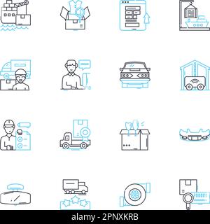 flight radar line icon with airplanes, vector Stock Vector Image & Art ...