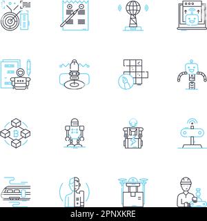 geometric modeling linear icons set. Polygons, Vertices, Edges ...