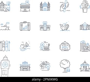 Elevation line icons collection. Altitude, Height, Summit, Peak, Top ...