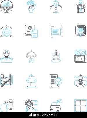 Layering technology linear icons set. Integration, Coherence, Process ...