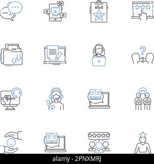 Statements line icons collection. Assertion, Claim, Declaration ...