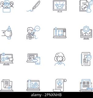 Cybernetic line icons collection. Augmentation, Bionic, Cognition ...