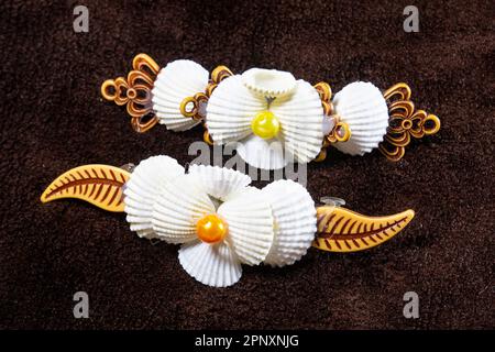Beautiful decorative seashell hair clip for ladies. handmade crafted ...