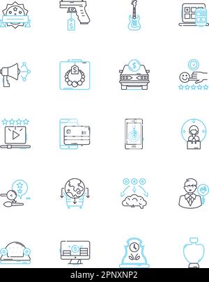 Data and images linear icons set. Visualization, Infographic, Pixels ...