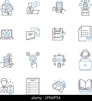 Sales targets line icons collection. Goals, Objectives, Quota ...