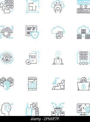 Ginormous knowledge linear icons set. Vast, Extensive, Comprehensive ...