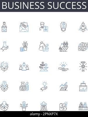 Revenue surge line icons collection. Growth, Profit, Increase, Boom ...