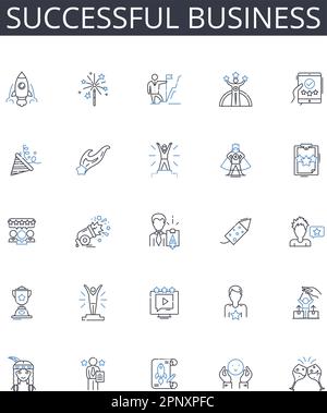 Statistical Techniques line icons collection. Regression, ANOVA ...