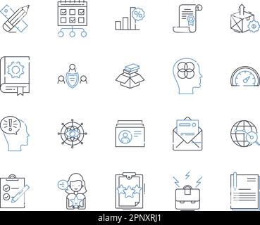 Powerfulness line icons collection. Authority, Potency, Dominance ...