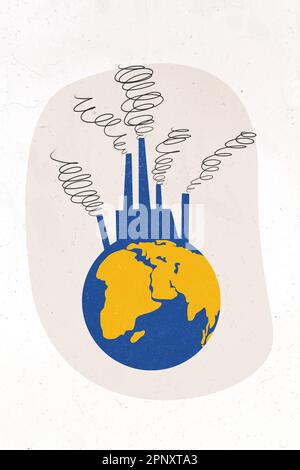 Creative photo 3d collage artwork poster postcard picture of happy ...