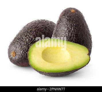 two half Avocado fruits on pink background Stock Photo - Alamy